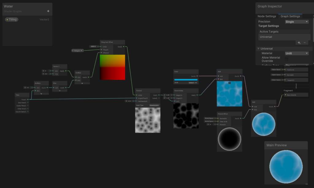 【Unity】初めてのShaderGraph！水のShaderを作ってみる | フーシャ の Unity勉強部屋