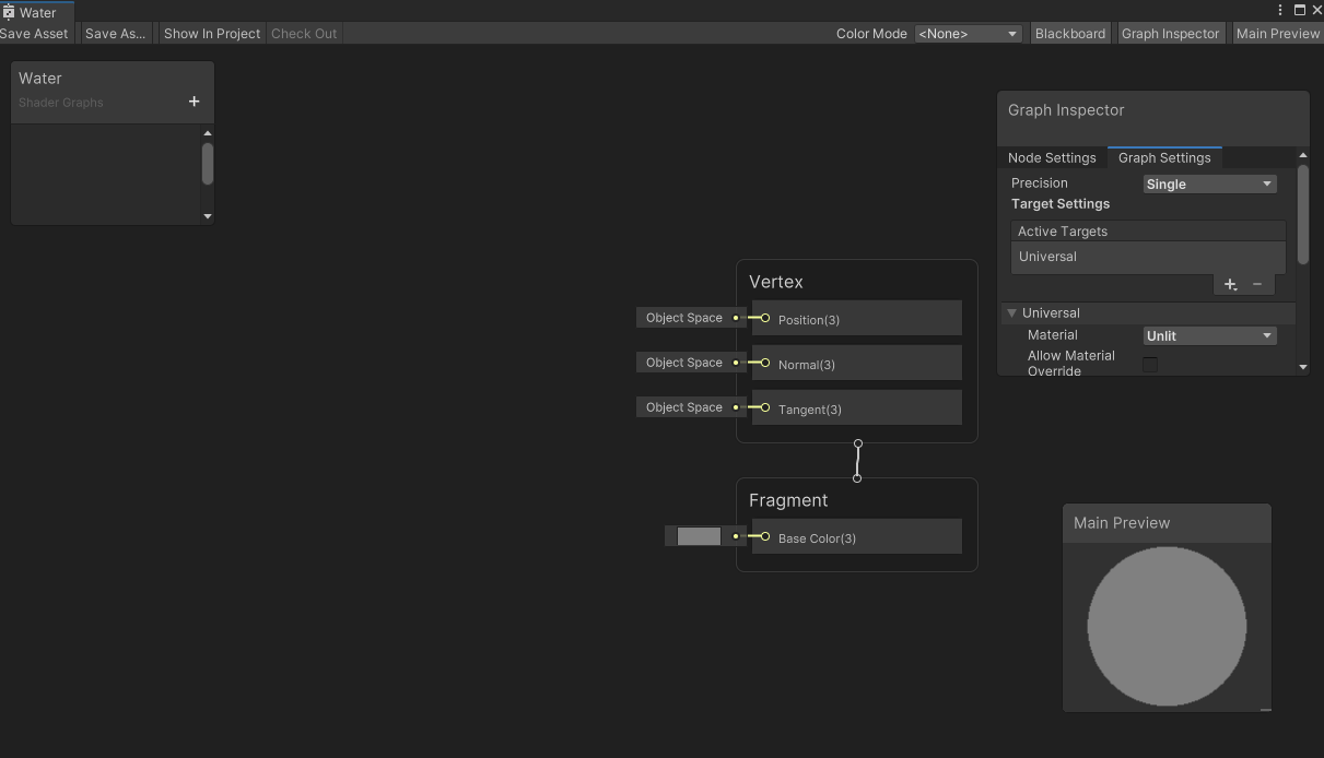 【Unity】初めてのShaderGraph！水のShaderを作ってみる | フーシャ の Unity勉強部屋
