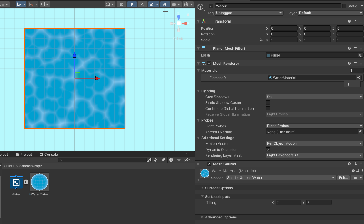 【Unity】初めてのShaderGraph！水のShaderを作ってみる | フーシャ の Unity勉強部屋
